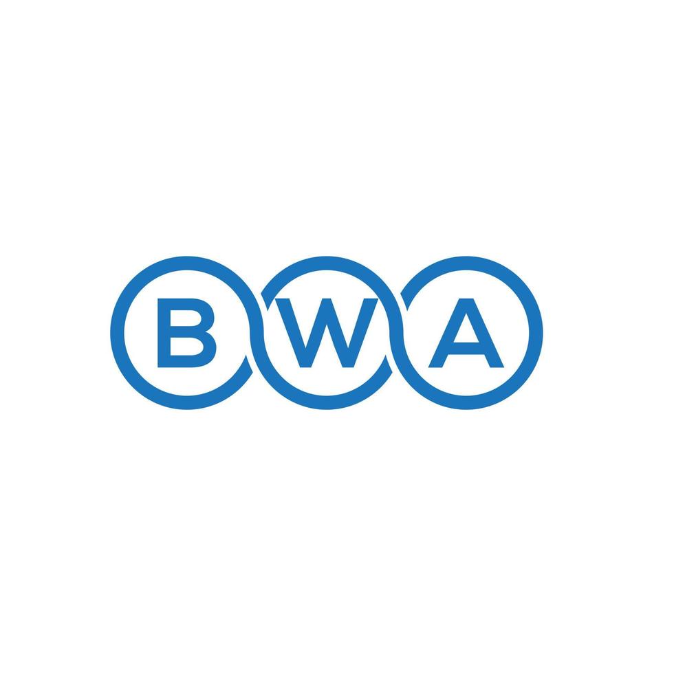 diseño de logotipo de letra bwa sobre fondo blanco. concepto de logotipo de letra de iniciales ...