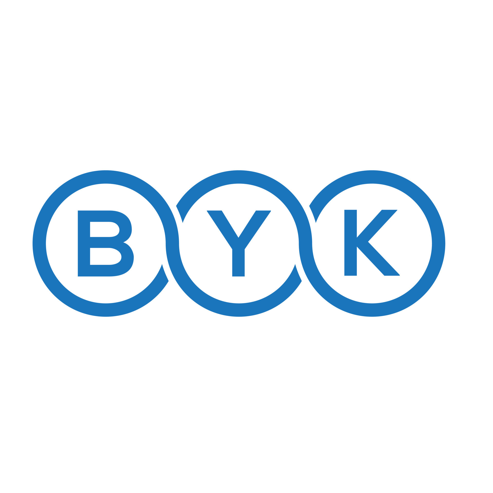 diseño de logotipo de letra byk sobre fondo blanco. concepto de logotipo de letra de iniciales ...