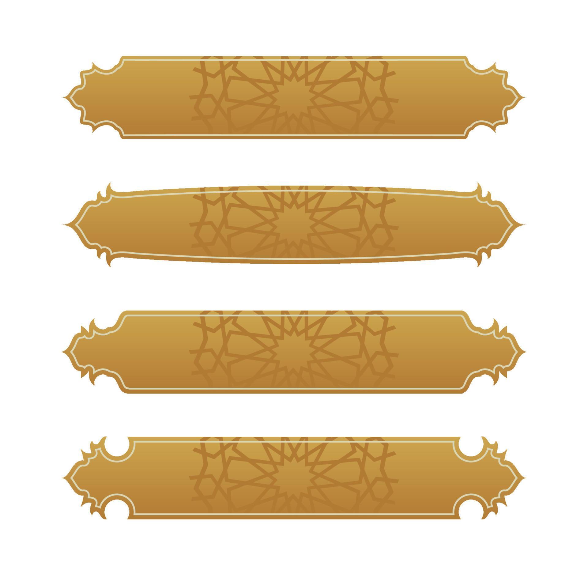 set of islamic ribbon banner for arabic text 19852135 Vector Art at Vecteezy