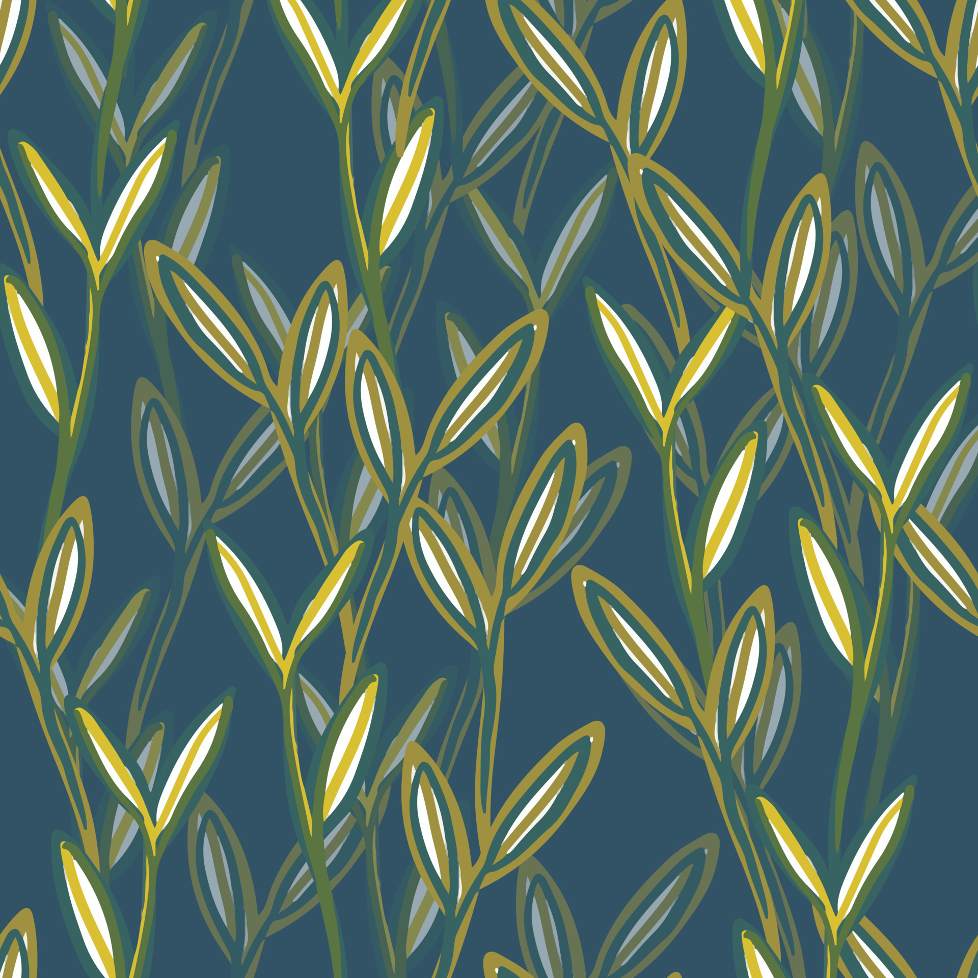 seamless nature pattern background with leafs , greeting card or fabric ...