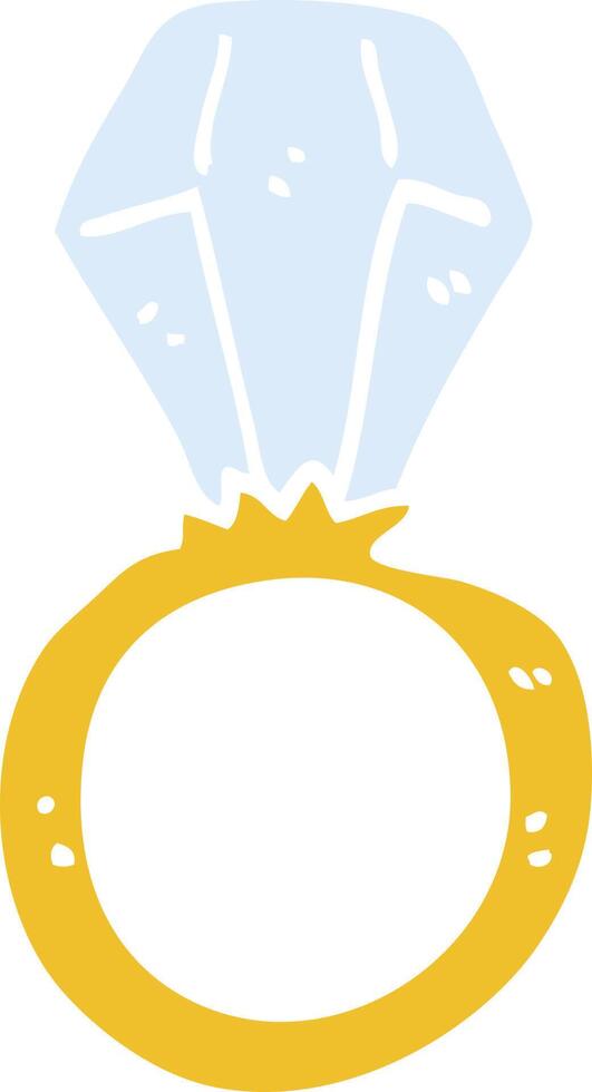 flat color illustration cartoon engagement ring 19856051 Vector Art at ...