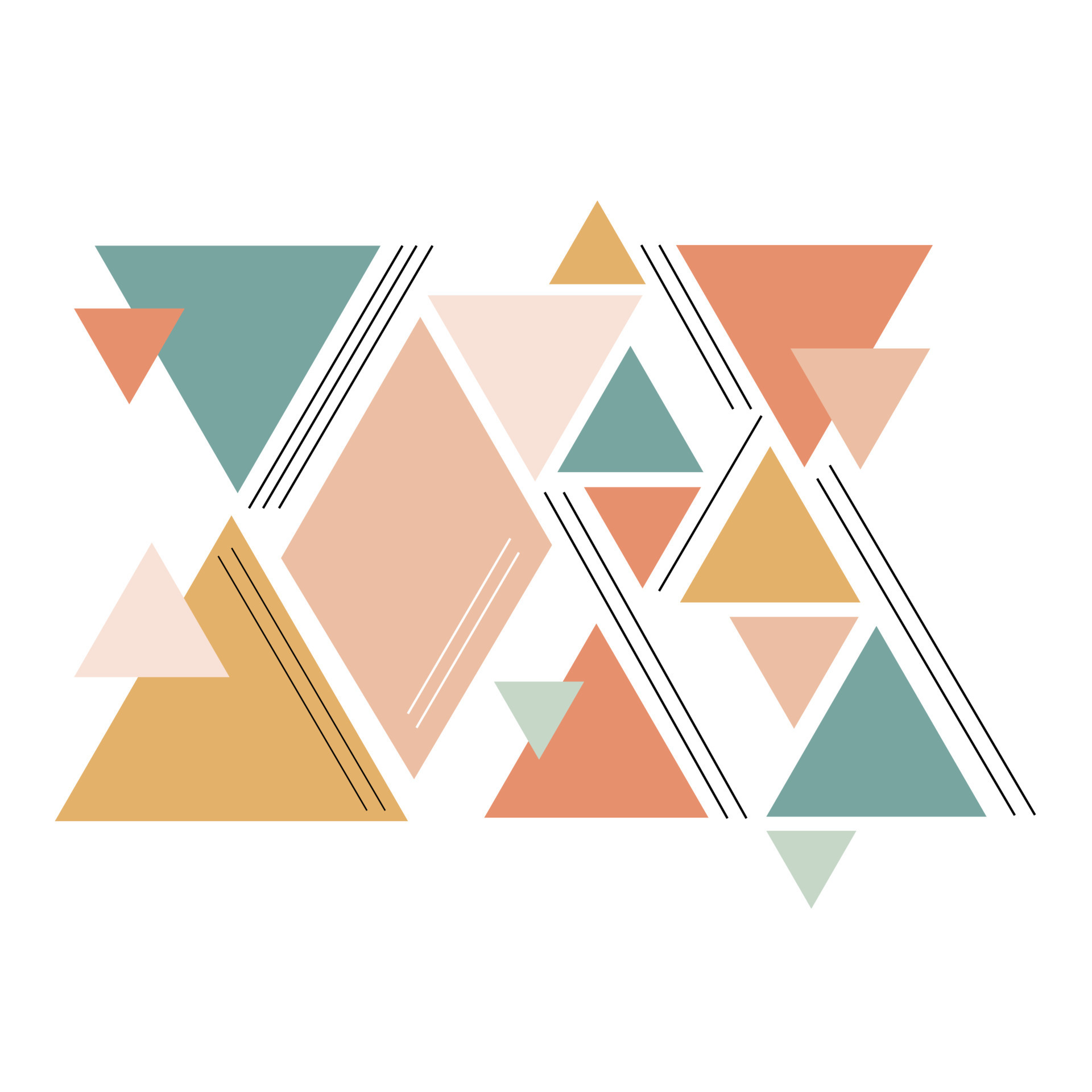 Modern Geometric Triangle Vector Pattern Color Variation And Different Size Background Pastel