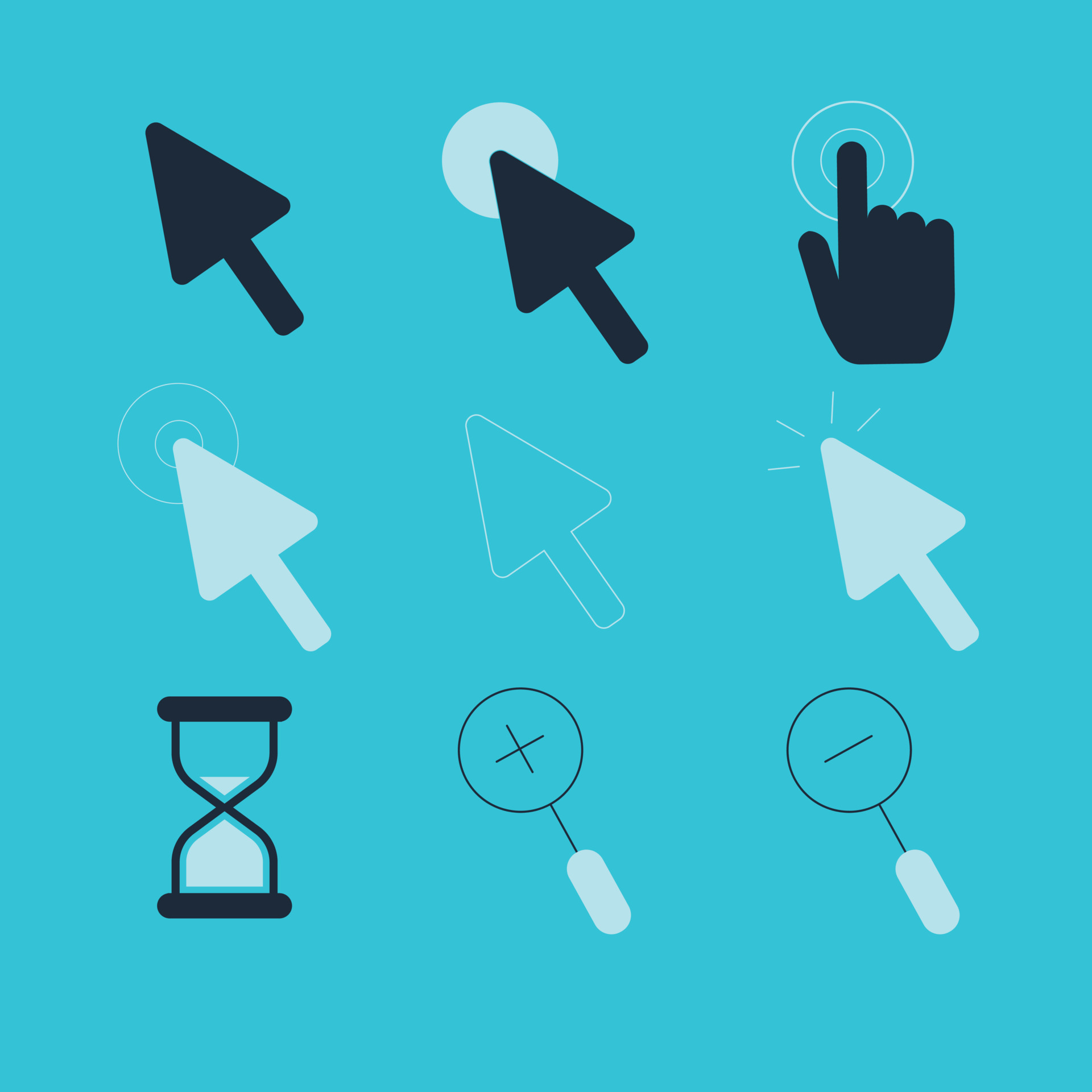 Pointer cursor icons, Computer web arrows, mouse cursors and clicking ... Pointer cursor icons, Computer web arrows, mouse cursors and clicking ...