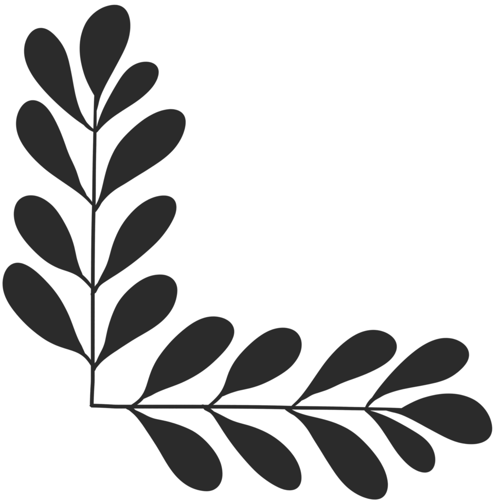 Leaf Corner Border. Hand drawn floral corner borders decoration ... Leaf Corner Border. Hand drawn floral corner borders decoration ...