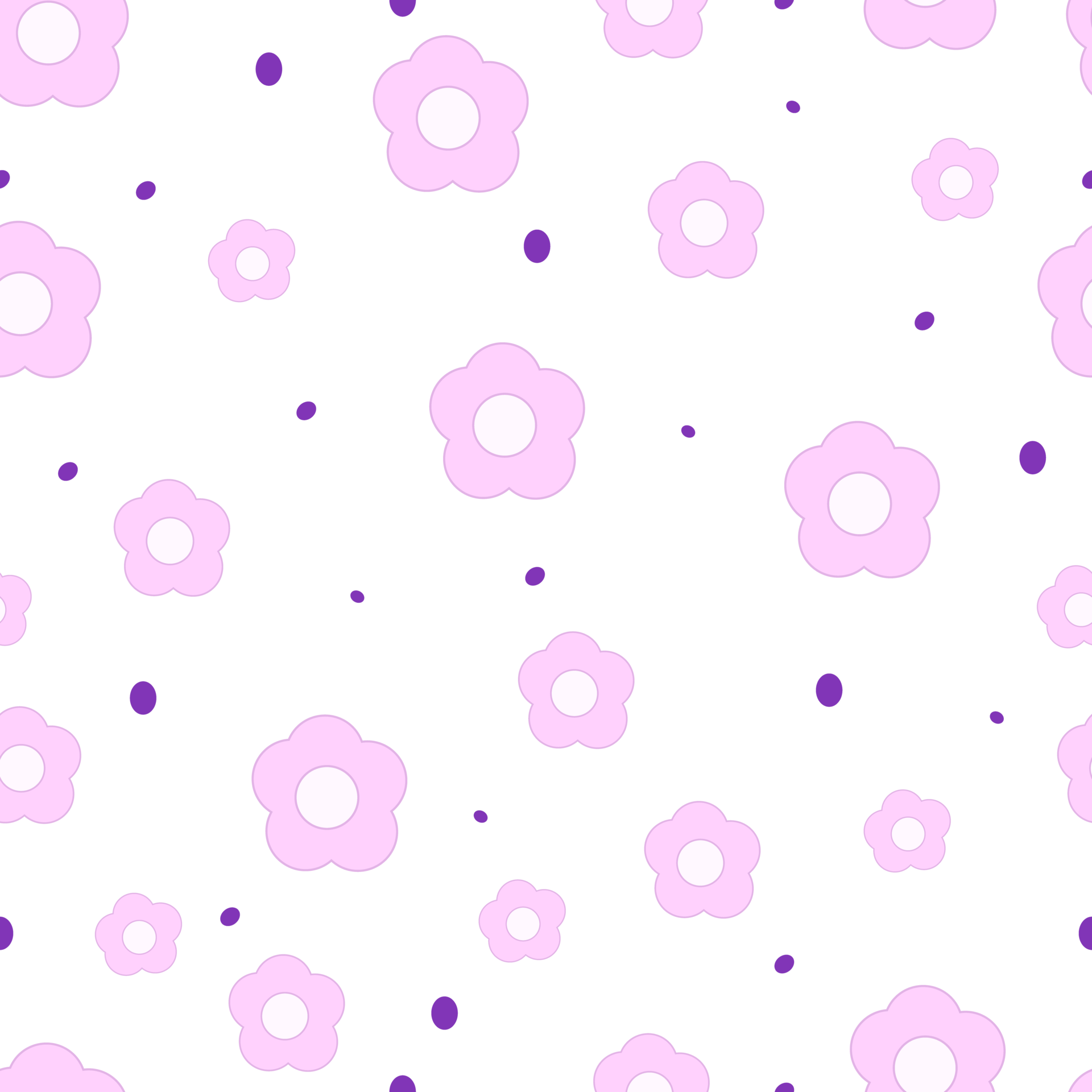 Free Floral seamless pattern. Cute print with daisies and round spots ...