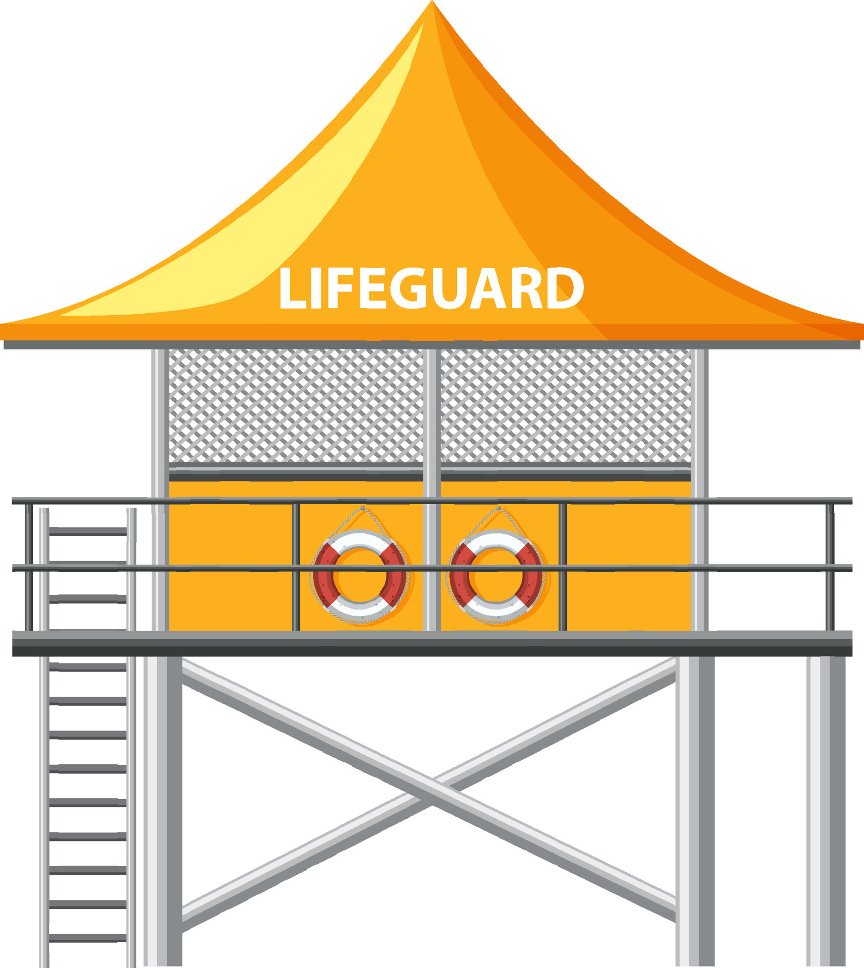Beach lifeguard tower isolated 19860589 Vector Art at Vecteezy
