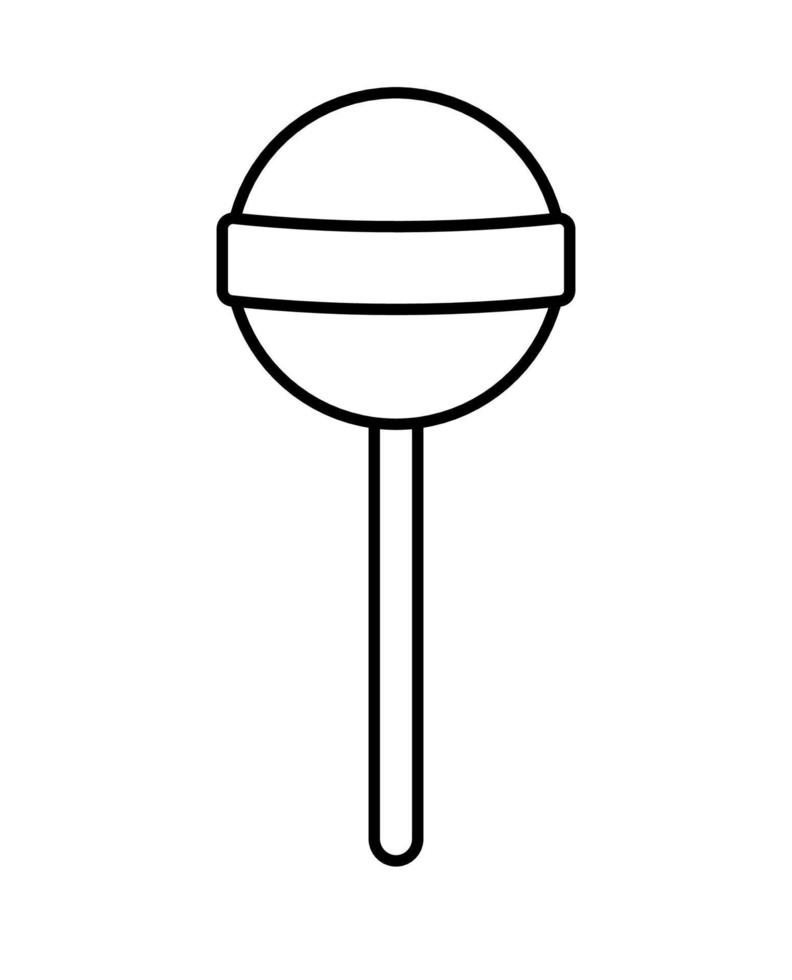 Black and White Lollipop Candy Icon Clipart in Stroke Outline on White ... Black and White Lollipop Candy Icon Clipart in Stroke Outline on White ...