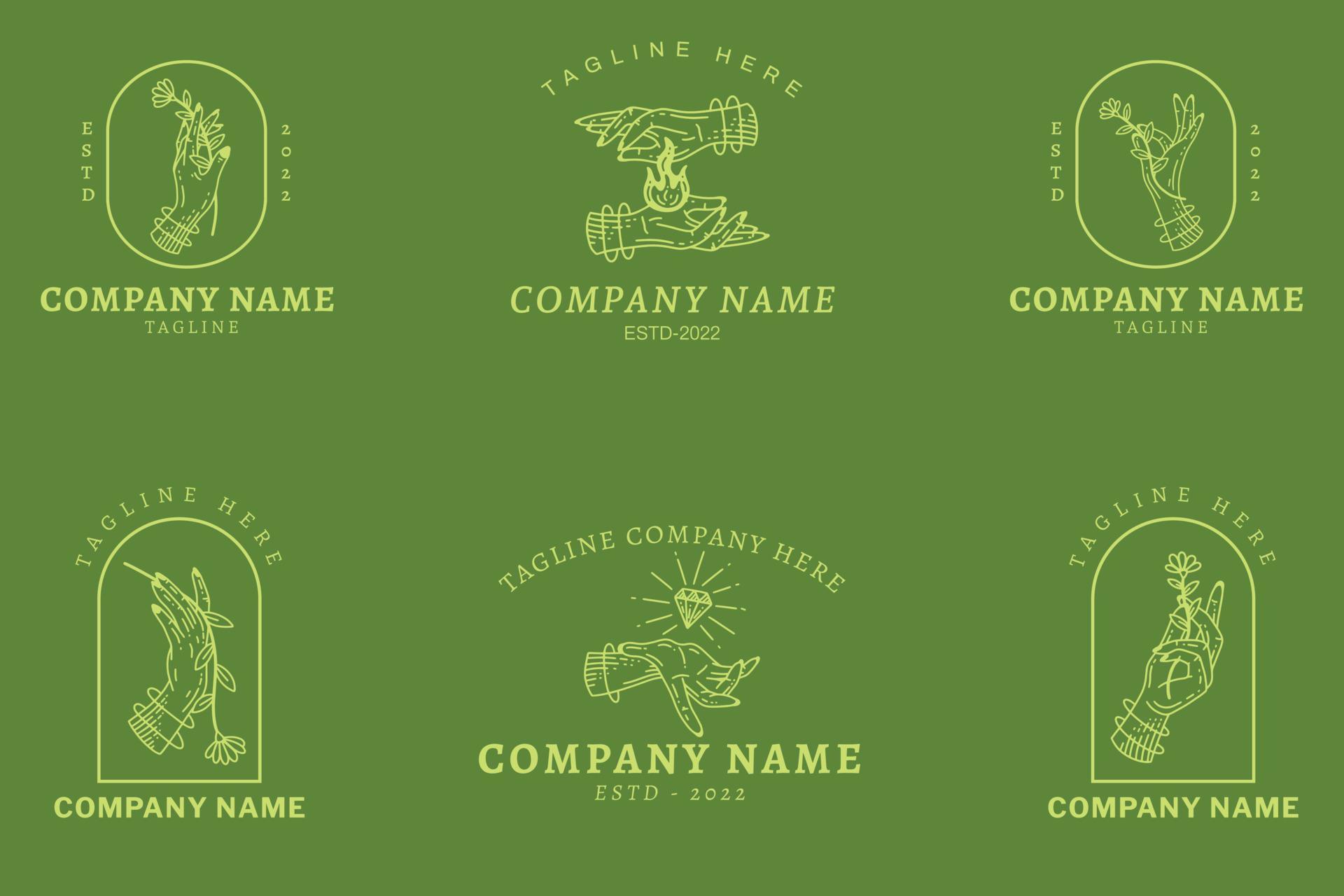 Mystical Soft Green Simple Minimalist Symbol Logo Collection Green ...