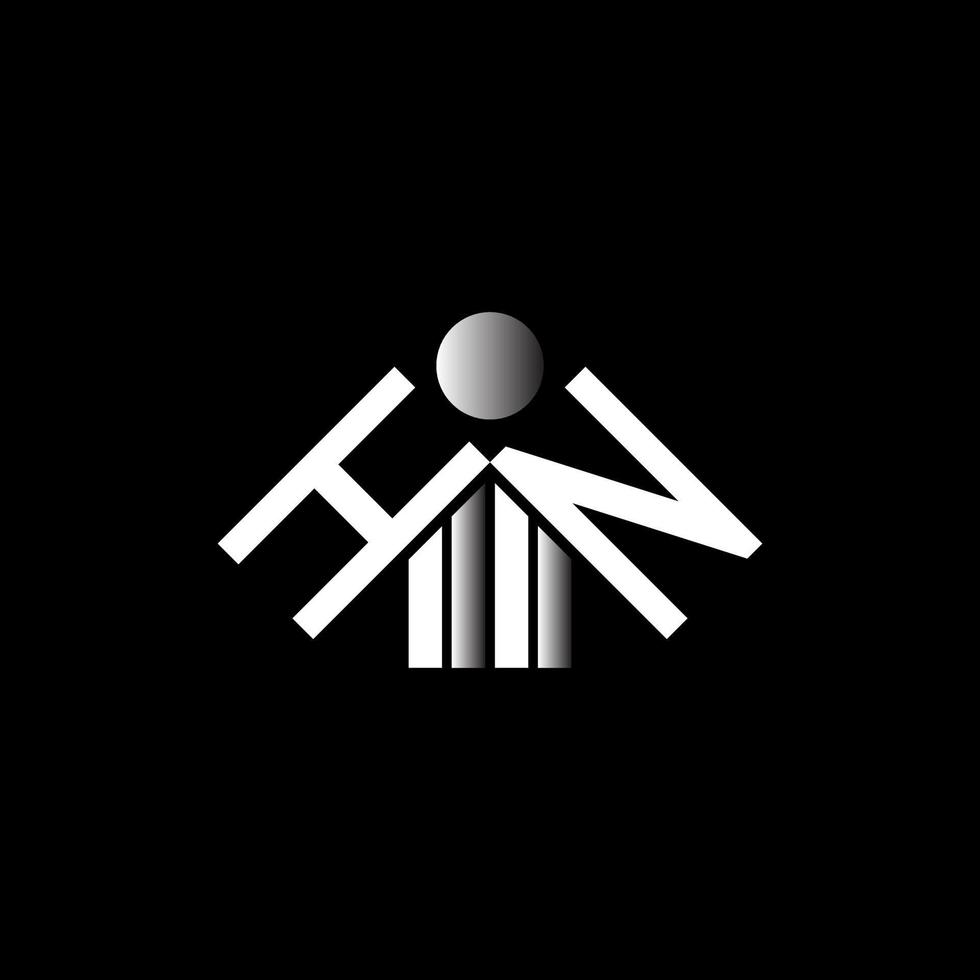 Diseño Creativo Del Logotipo De La Letra Hn Con Gráfico Vectorial