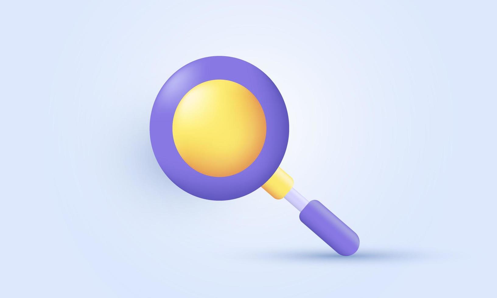 Unique Realistic Cute Purple Magnifying Glass Icon 3d Design Isolated