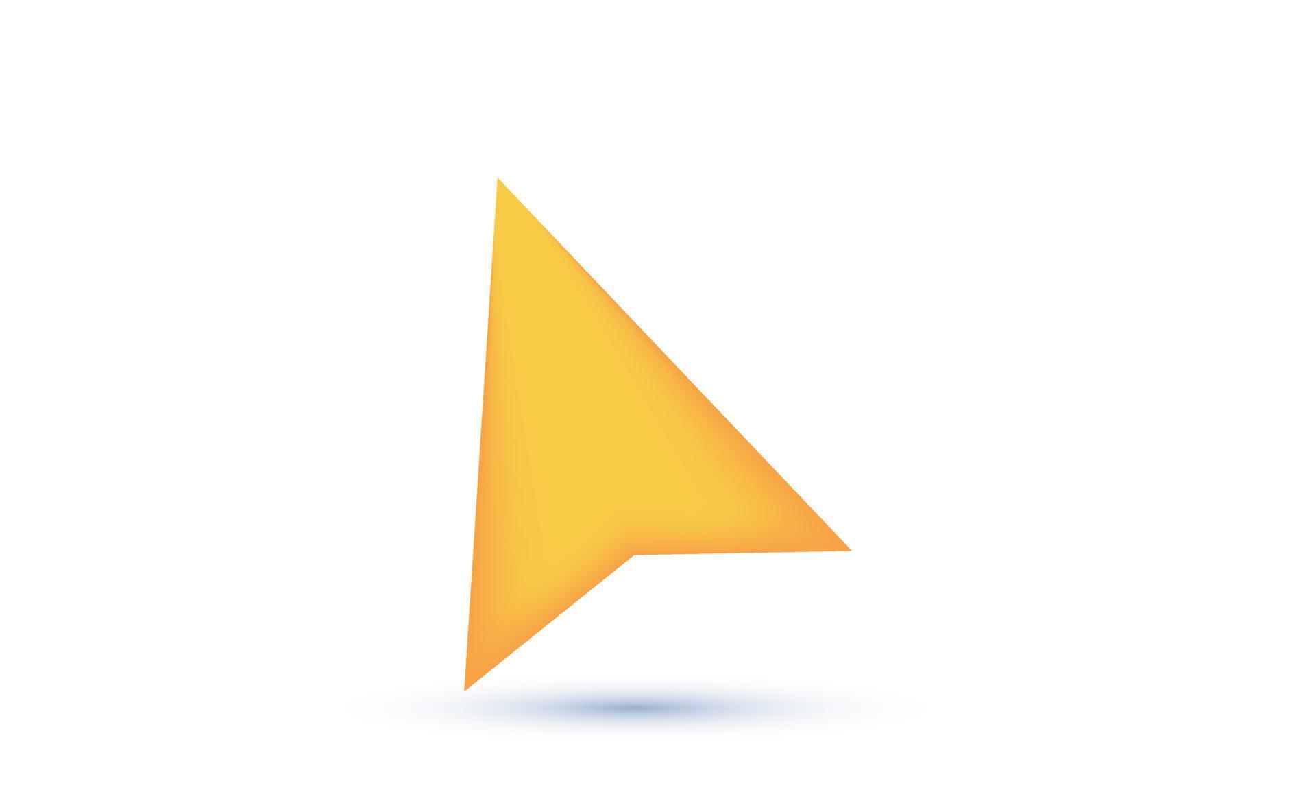 unique realistic yellow minimal cursor symbol 3d design isolated on ...
