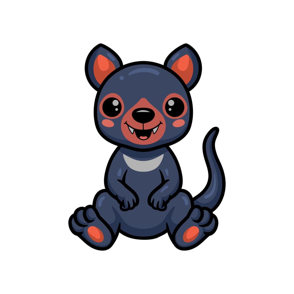 Cute Little Tasmanian Devil Cartoon Sitting 19865926 Vector Art At Vecteezy