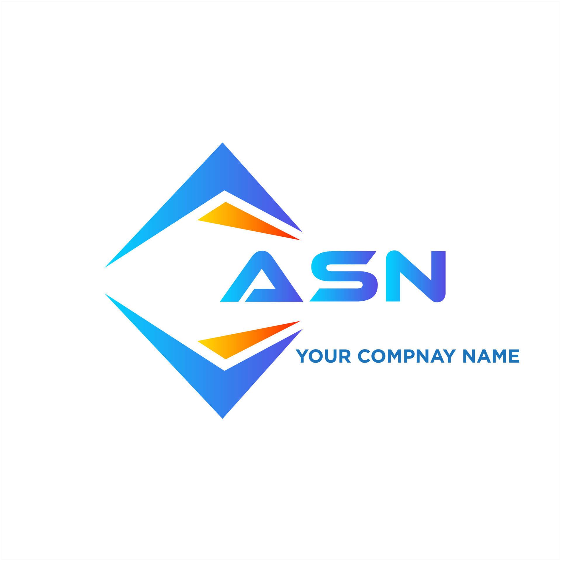 Asn Abstract Technology Logo Design On White Background Asn Creative