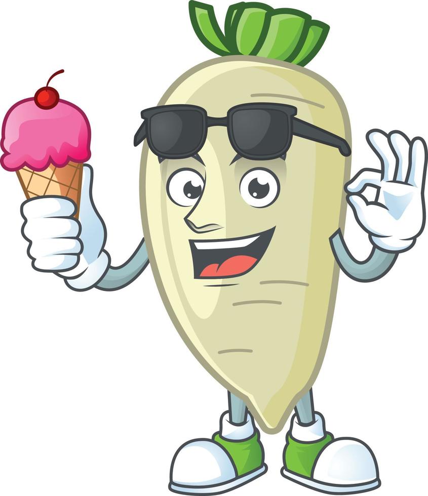 White Radish Cartoon Character Style 19868538 Vector Art At Vecteezy