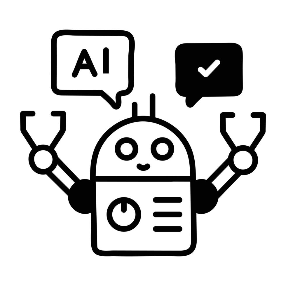 Trendy AI Robot 19871789 Vector Art at Vecteezy