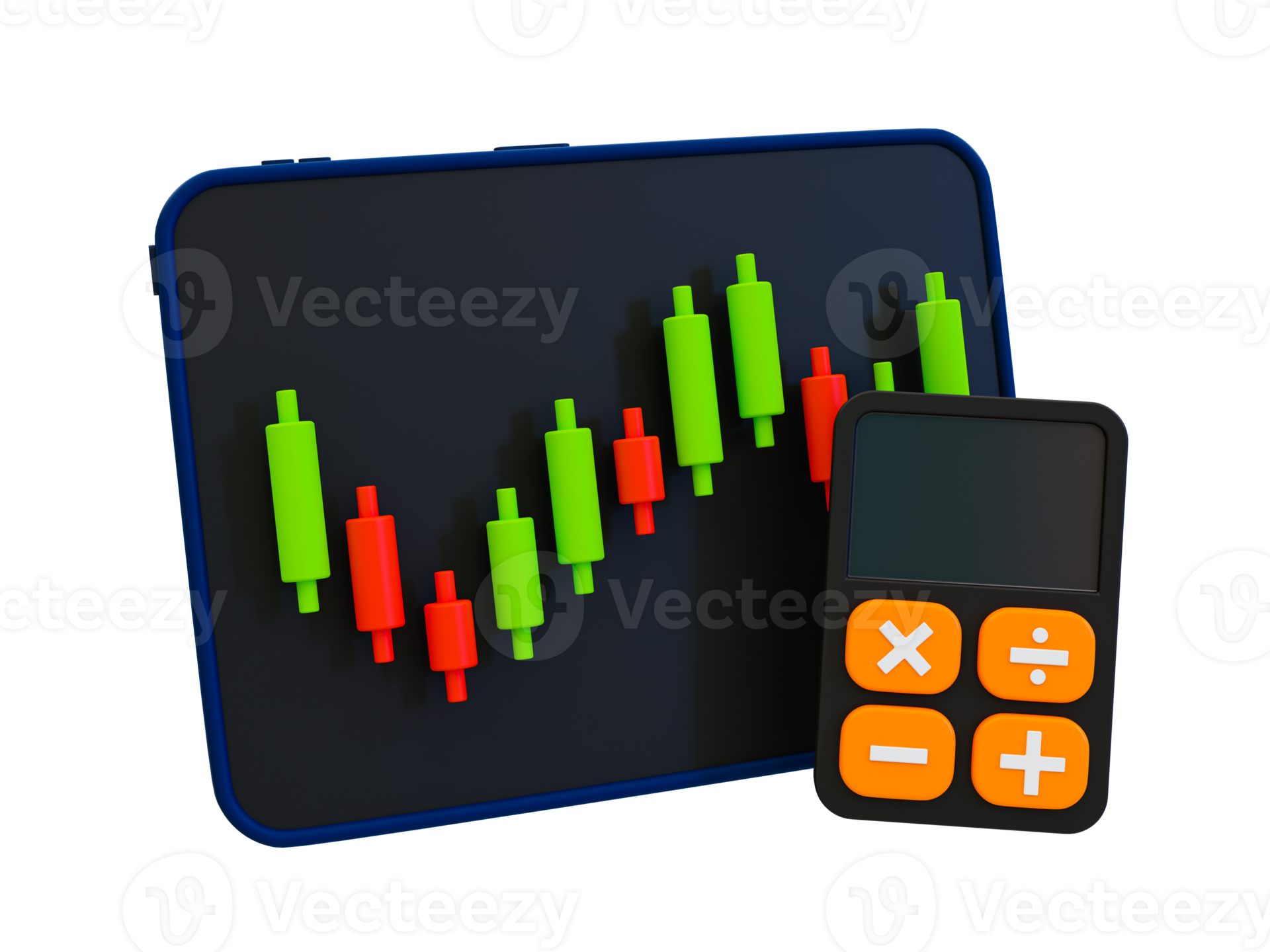 3d minimal trading charts. Stock market forecasting. Stock market graph ...