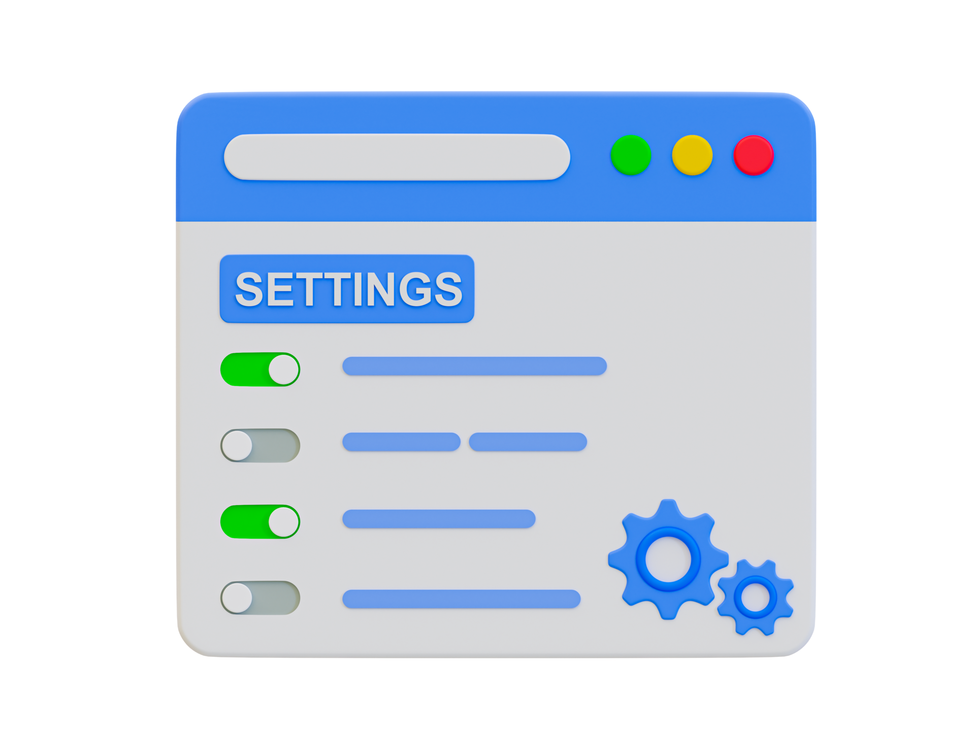 3d Minimal Settings Page User Customize Settings Page Browser With Users Personal Page