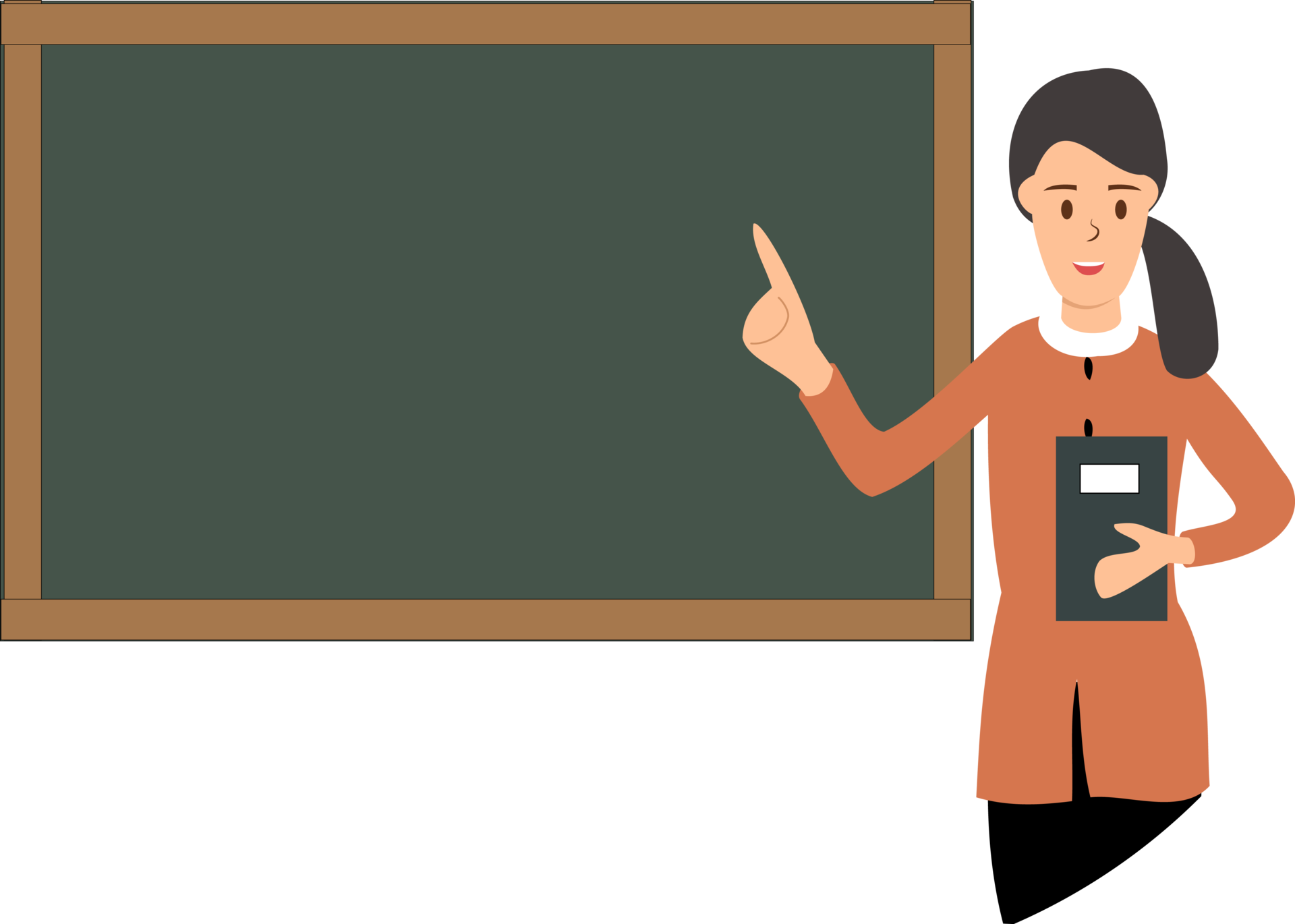 Ilustración De Un Profesor Enseñando En Frente De El Pizarra Ilustración De Un Hembra Profesor