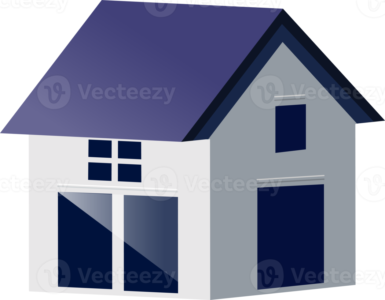 Blue house with roof PNG transparent. 19875997 PNG