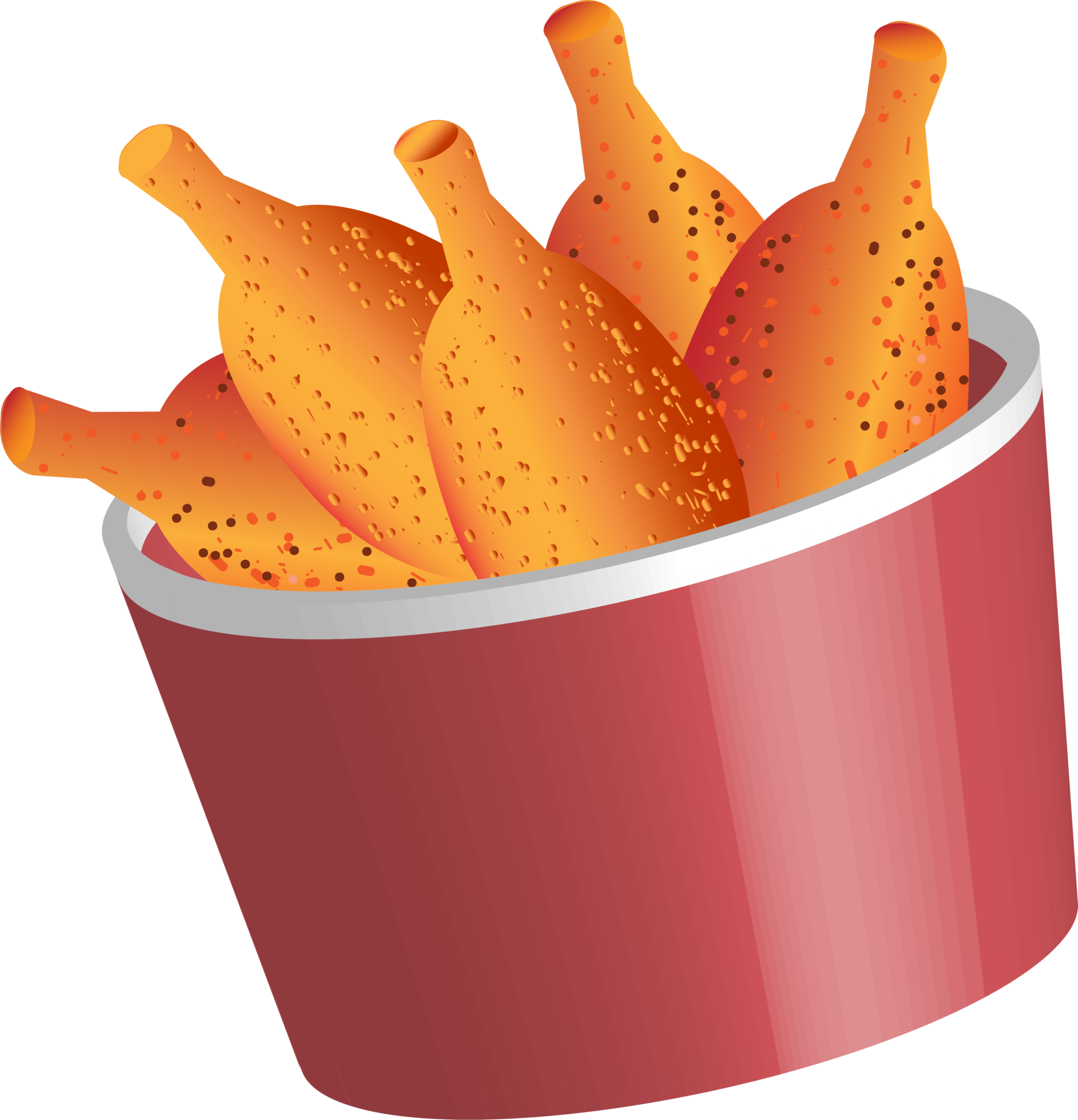 Fried Chicken In Red Bucket 3d Realistic Png Side View 19876025 Png