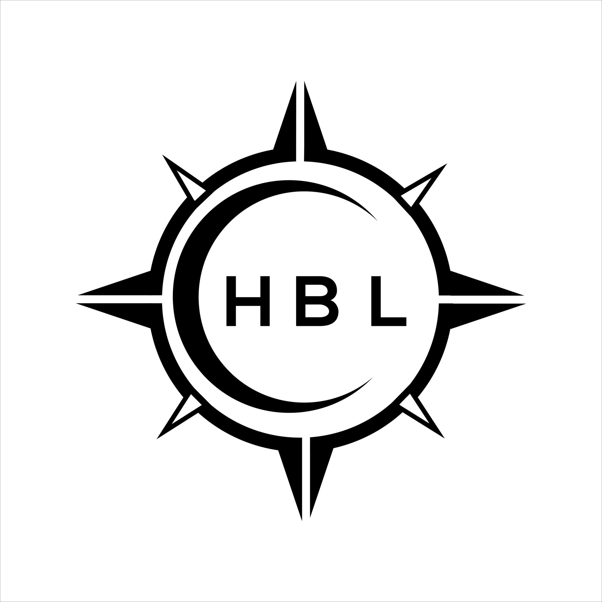 hbl creativo iniciales letra logotipo.hbl resumen tecnología circulo ajuste logo diseño en ...