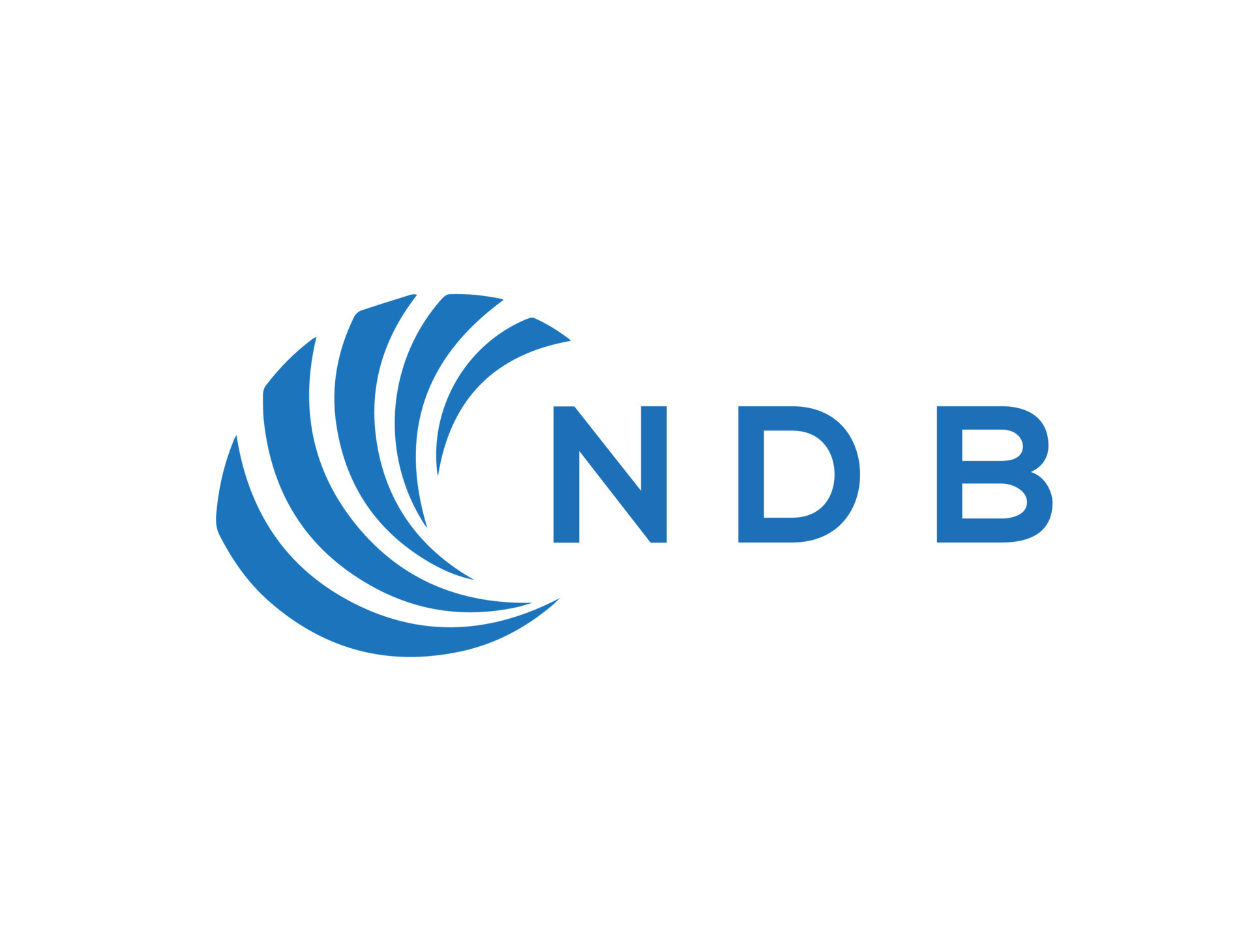 ndb creativo circulo letra logo concepto. ndb letra diseño.ndb letra logo diseño en blanco ...