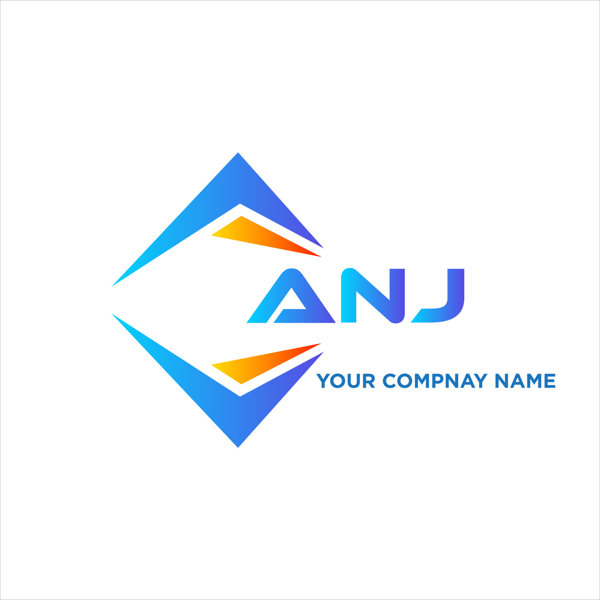 ANJ abstract technology logo design on white background. ANJ creative initials letter logo ...