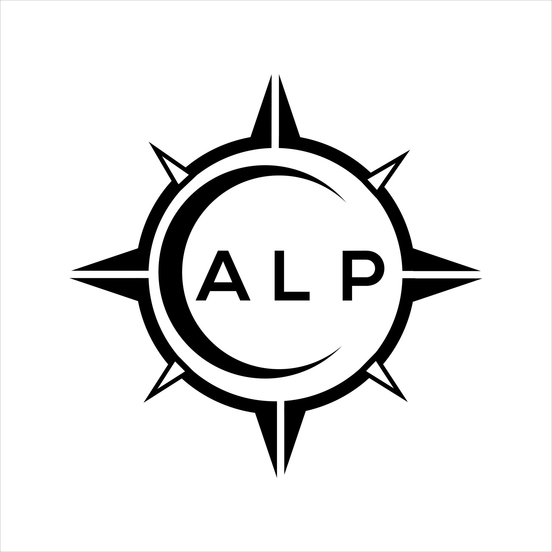 alp diseño de logotipo de escudo de monograma abstracto sobre fondo blanco. logotipo de la letra ...