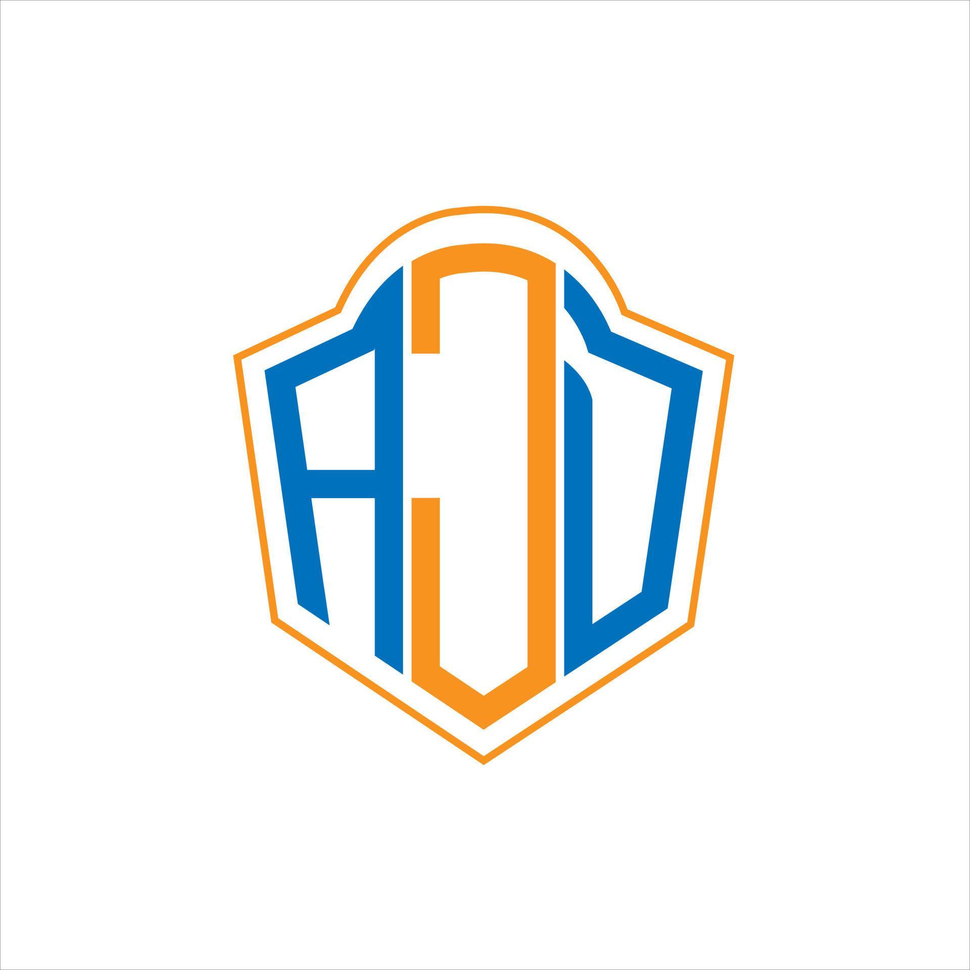 Ajd Abstract Monogram Shield Logo Design On White Background Ajd Creative Initials Letter Logo
