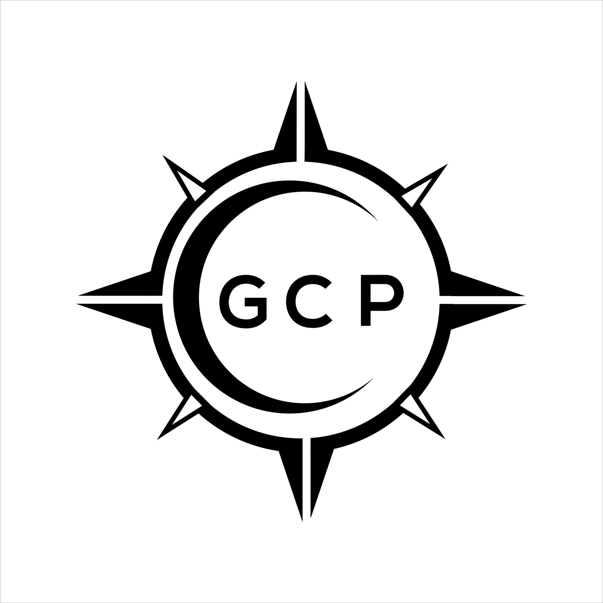 Gcp Abstract Technology Circle Setting Logo Design On White Background Gcp Creative Initials