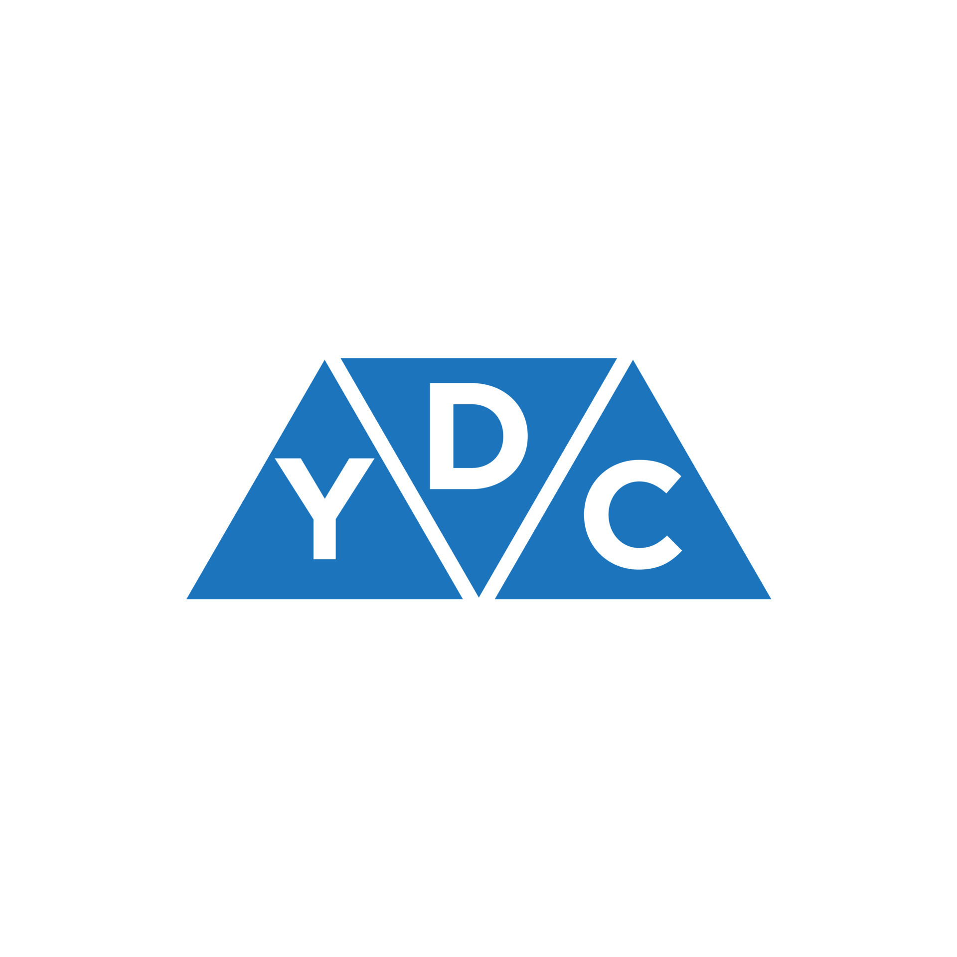 DYC triangle shape logo design on white background. DYC creative initials letter logo concept ...