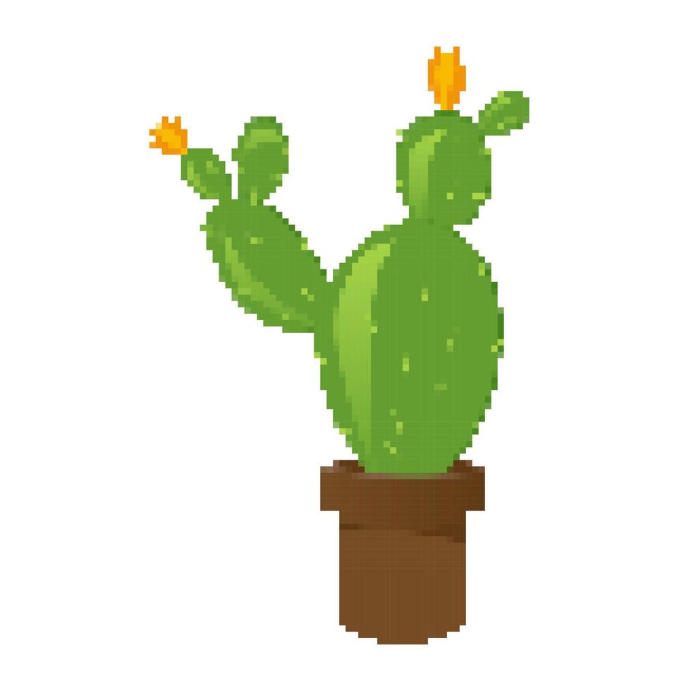 pixel art cactus for computer game, vector graphic 19883043 Vector Art at Vecteezy