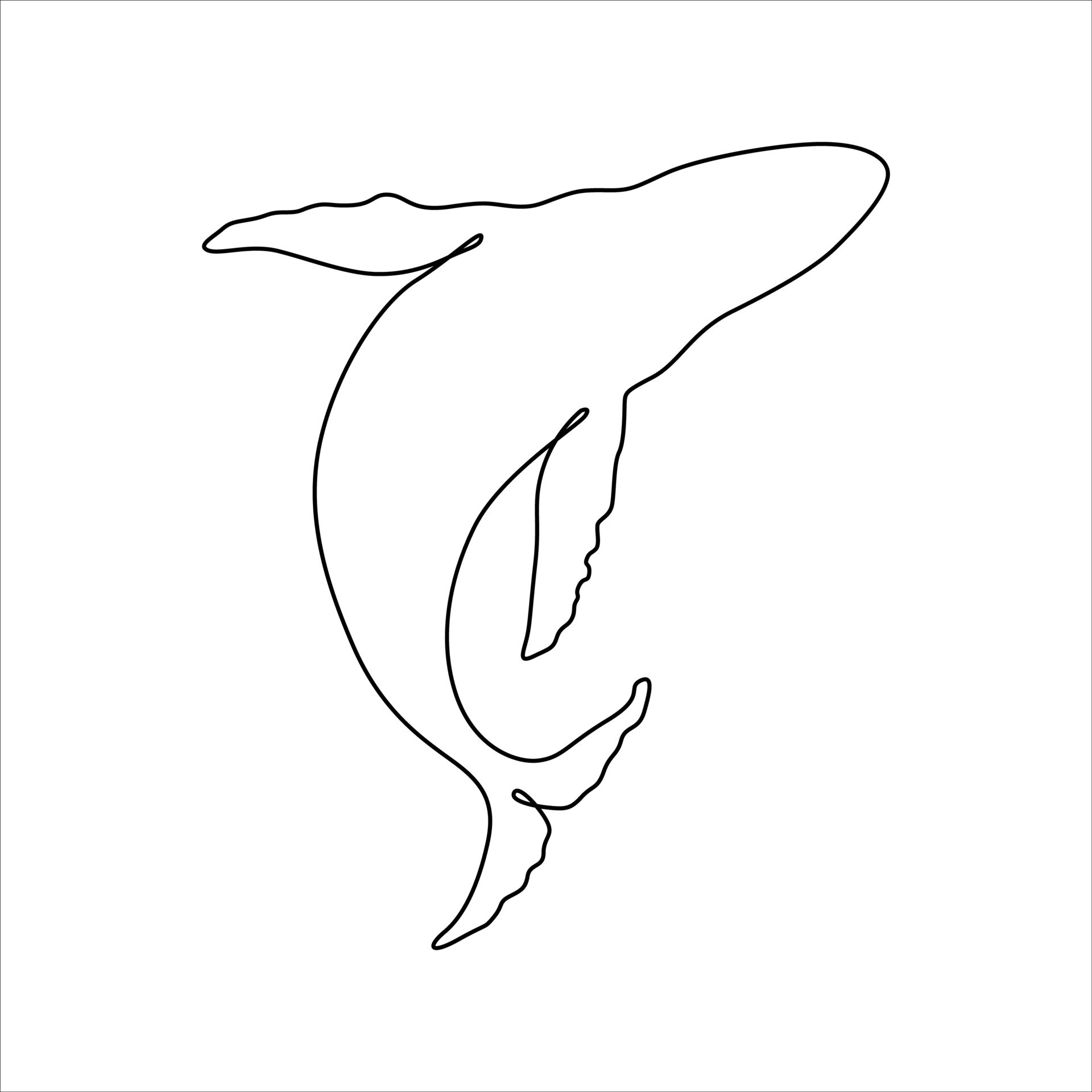 Whale outline line art 19886573 Vector Art at Vecteezy
