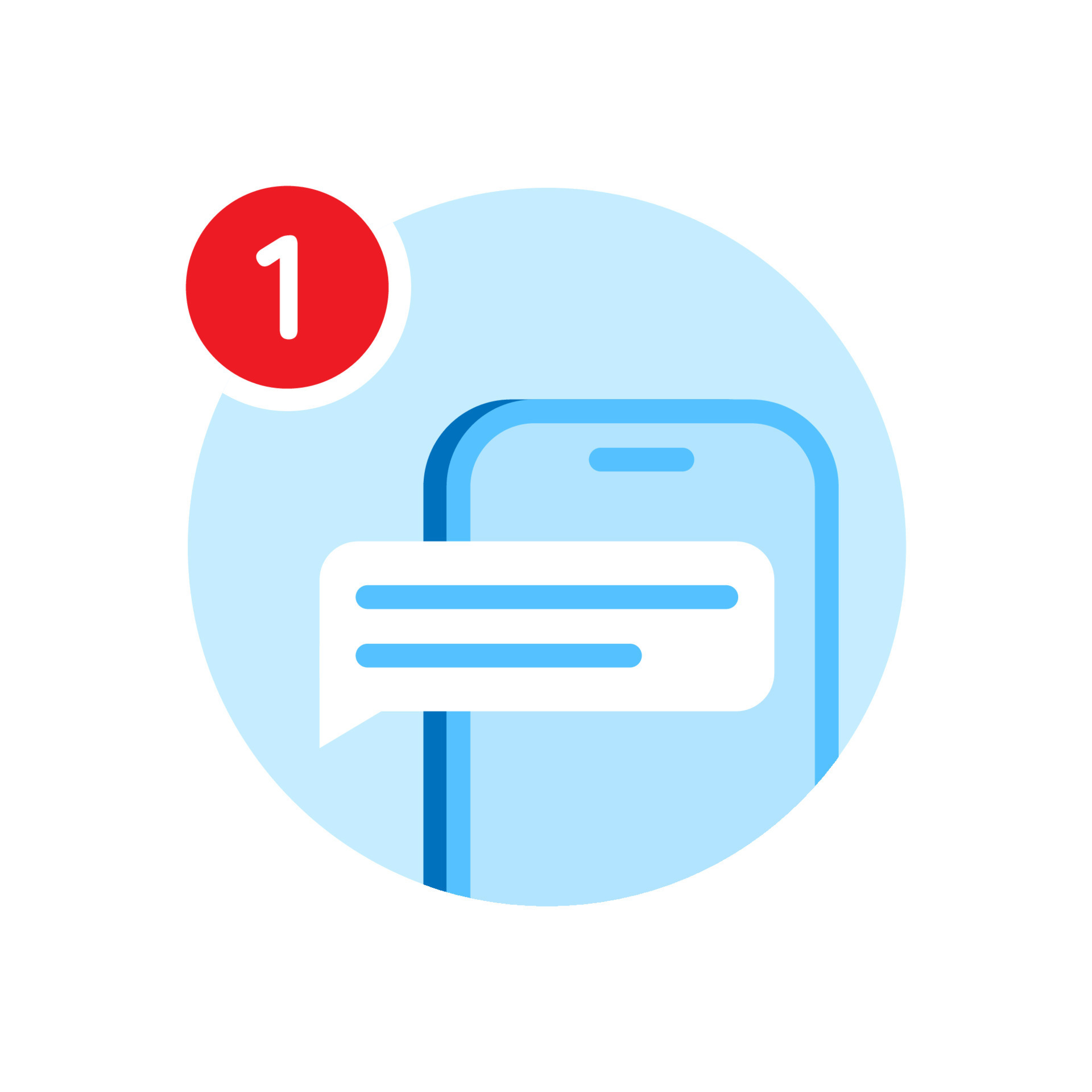 new message notification on smartphone concept illustration flat design vector eps10. modern ...