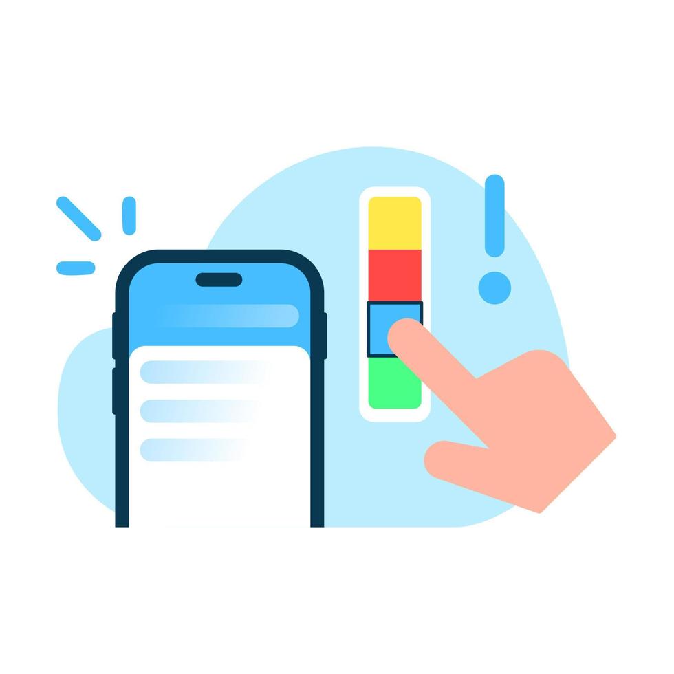 customize, change color theme on mobile app concept illustration flat ...