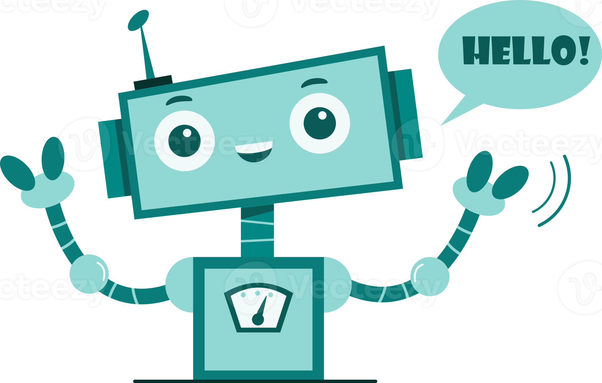 Smiling Cute Robot Chat Bot Support Service Character 19898435 Png