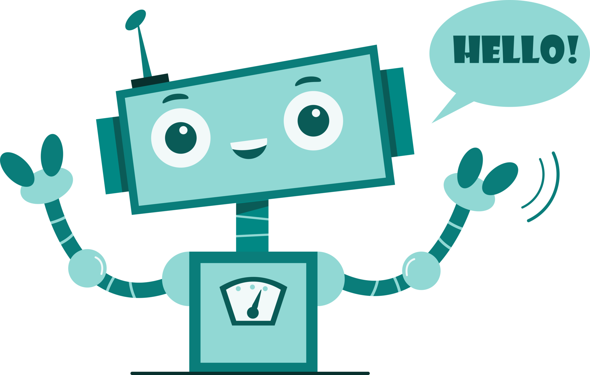 Free Smiling Cute Robot Chat Bot Support Service Character 19898435