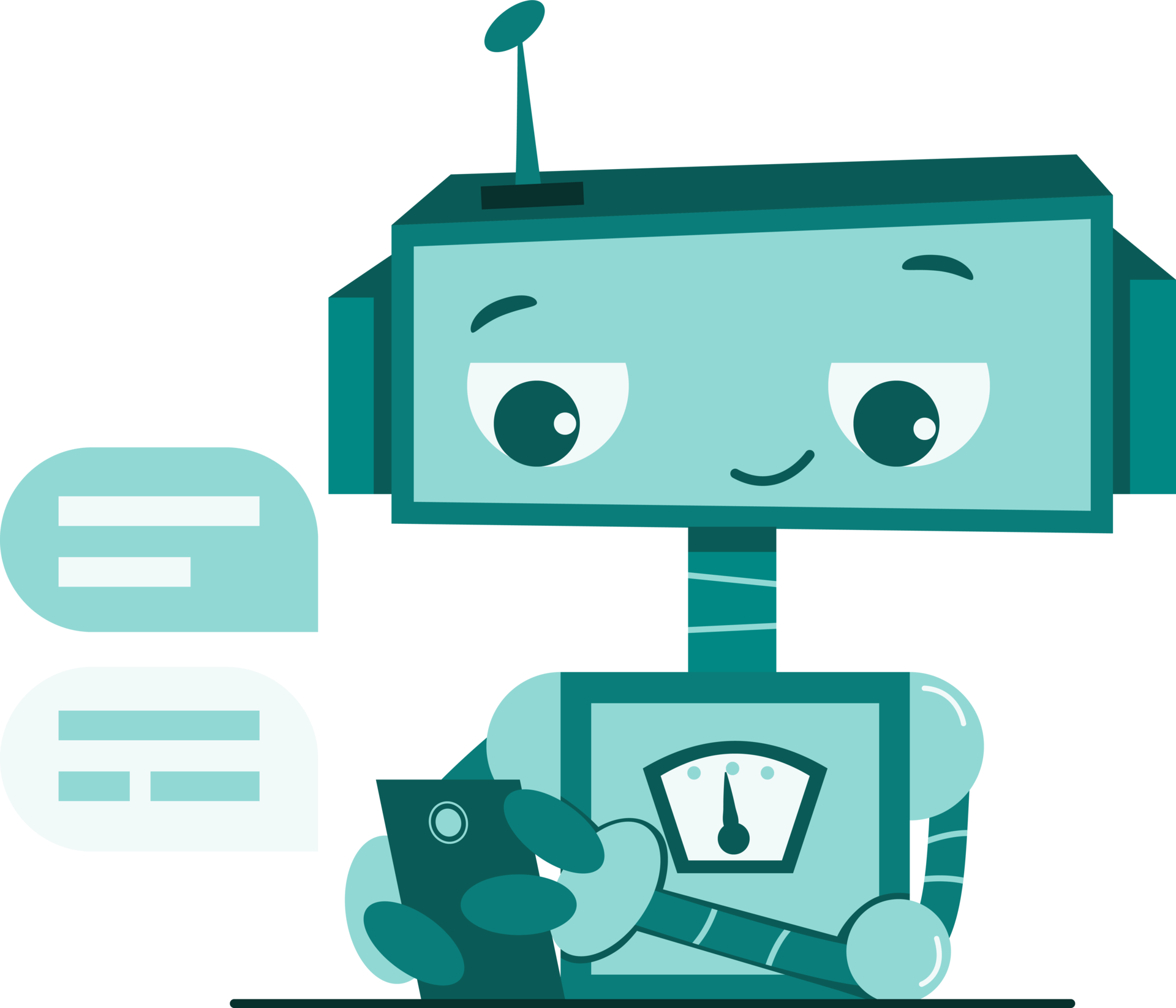 Free Smiling Cute Robot Chat Bot Support Service Character 19898442