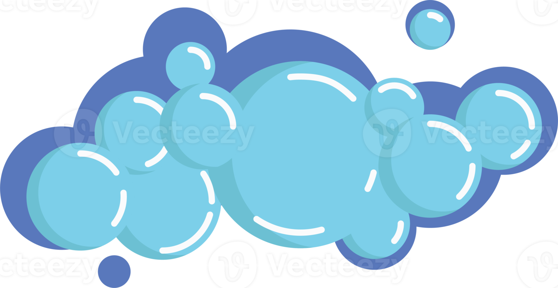 Cartoon Soap Foam Set With Bubbles Light Blue Suds Of Bath Shampoo Shaving Mousse 19898446 Png