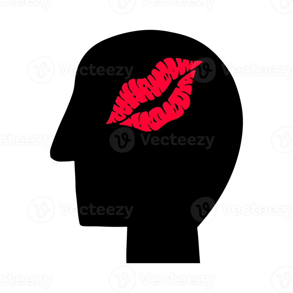 Head With Lipstick Kiss Element 19899765 Png