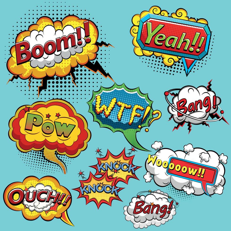 Comic Speech Bubbles Vector Illustration 19900085 Vector Art At Vecteezy
