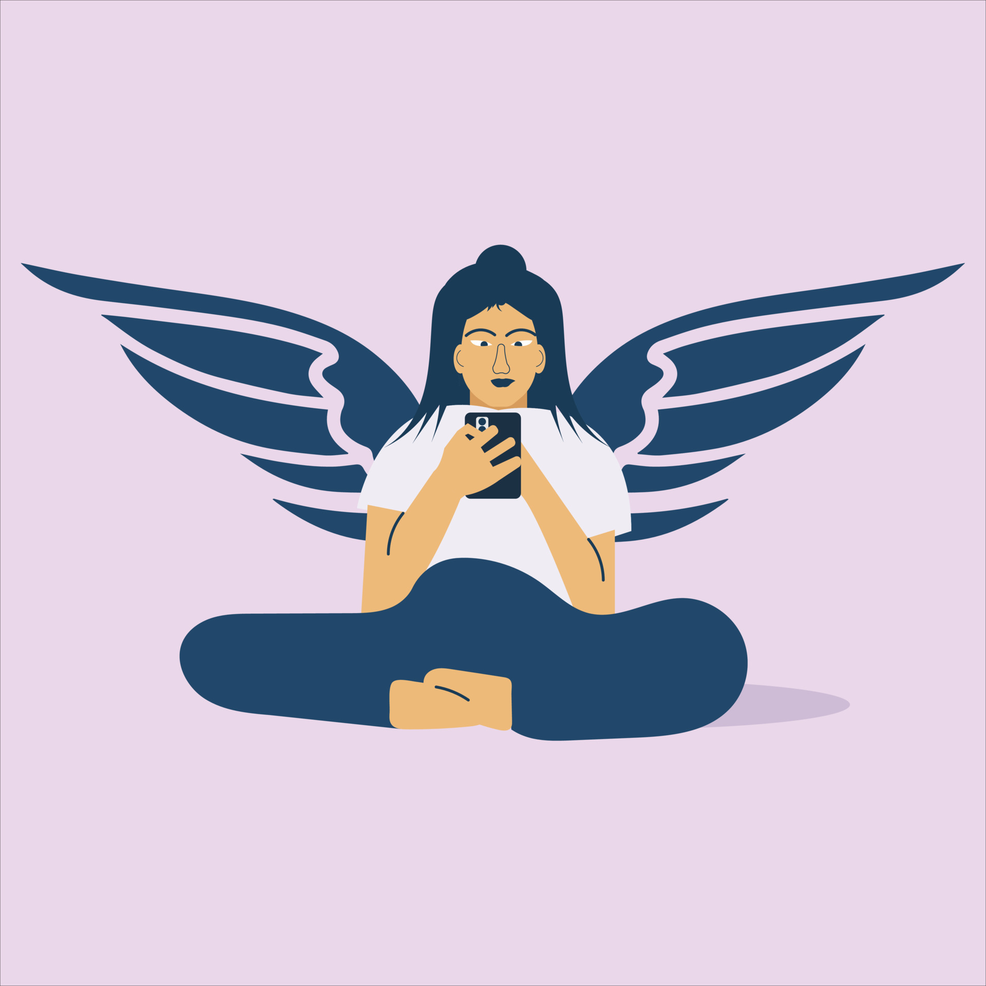 Girl Scrolling Social Media 19901654 Vector Art at Vecteezy