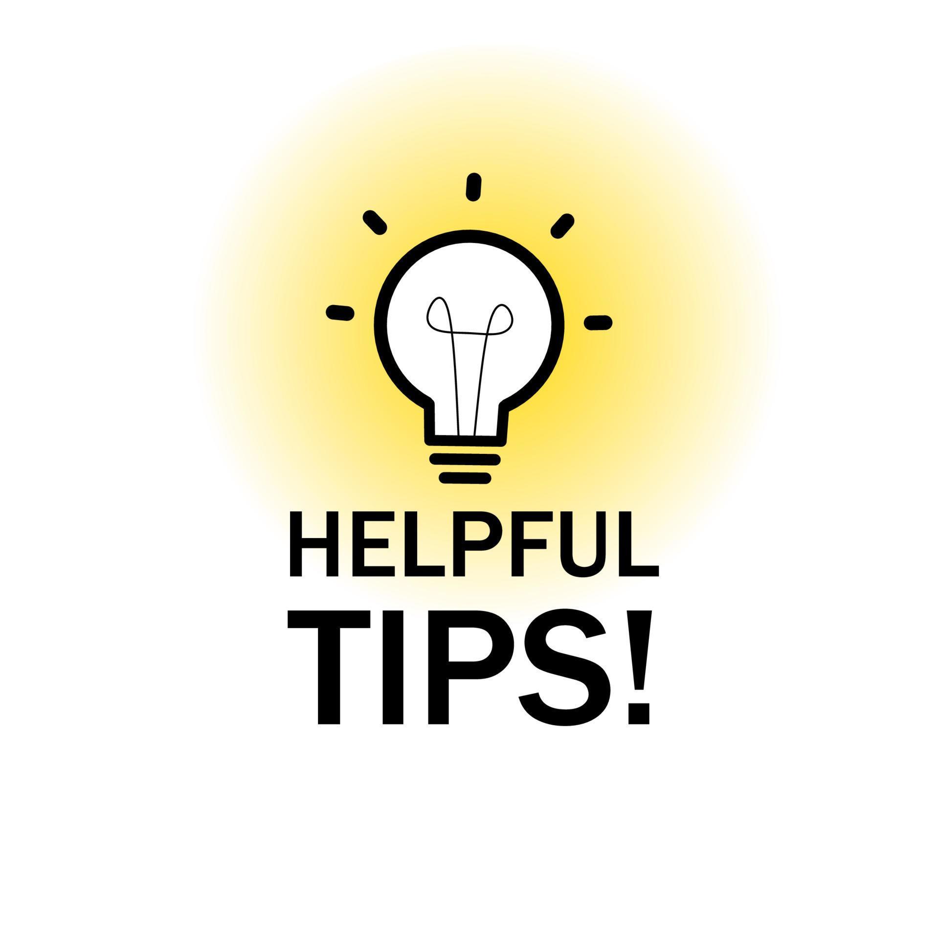 Helpful tips message with light bulb emblem. Banner for business ...