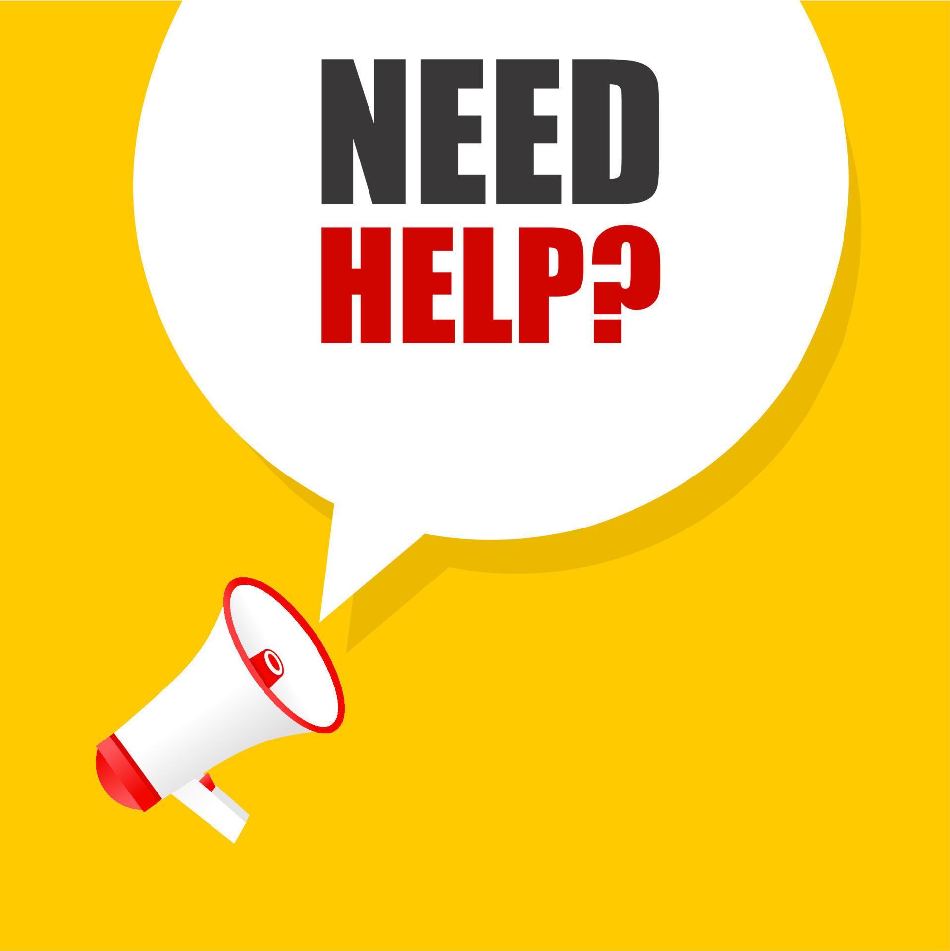 Need help speech bubble with megaphone icon. Need help. Flat vector. 19902123 Vector Art at Vecteezy