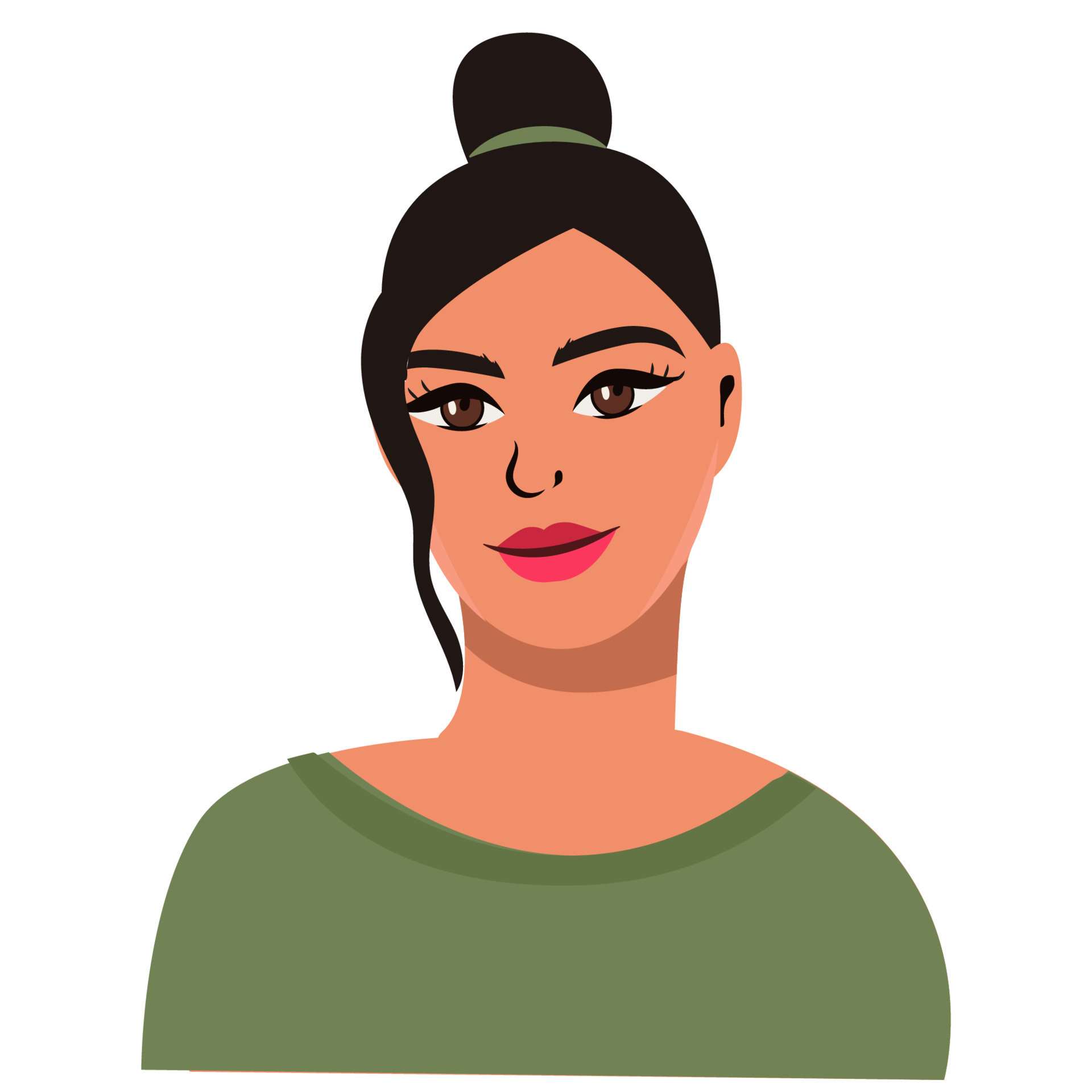 Happy cute young beatiful wave hairstyle woman smiling . Isolated ...