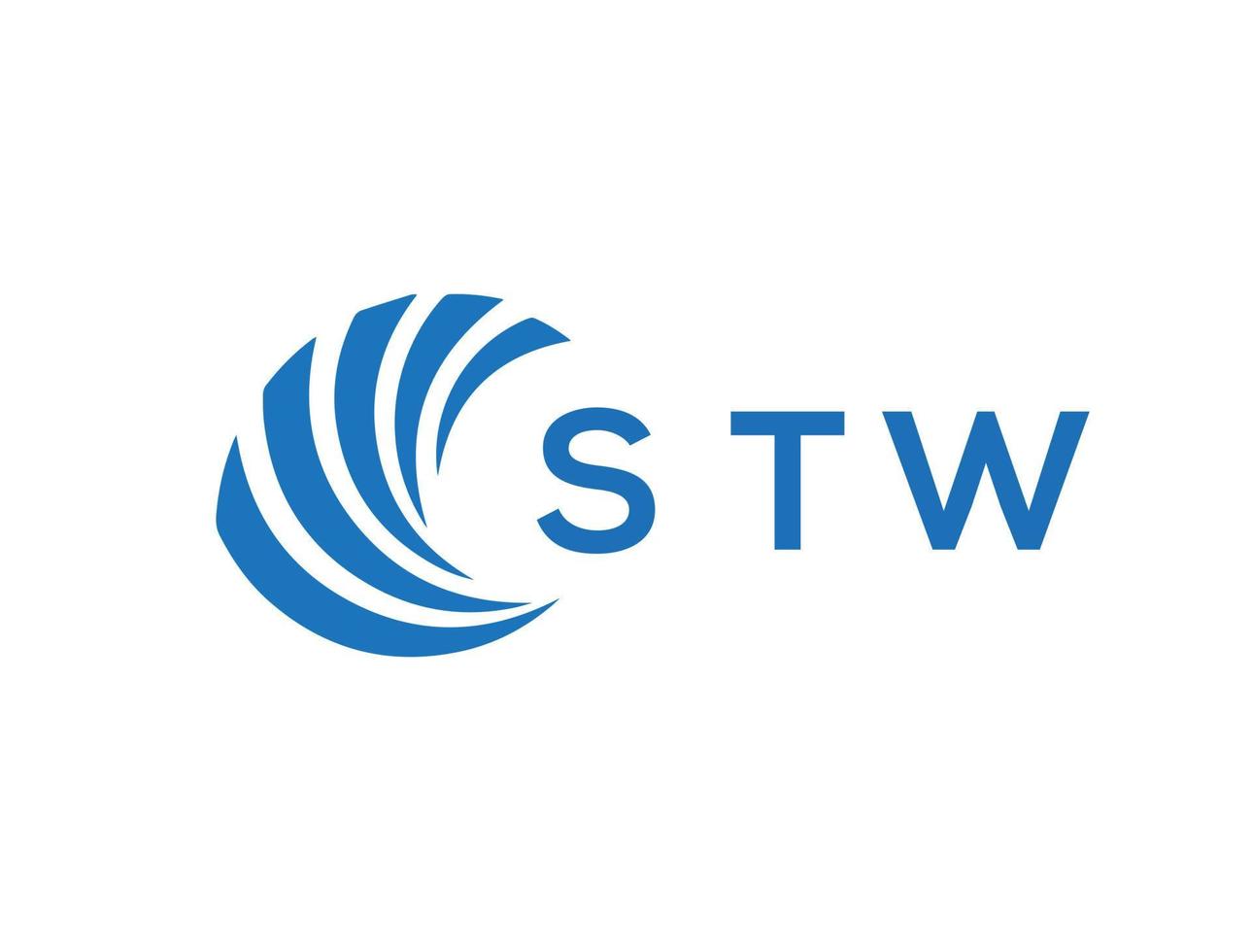 Stw Letter Logo Design On White Background Stw Creative Circle Letter Logo Concept Stw Letter