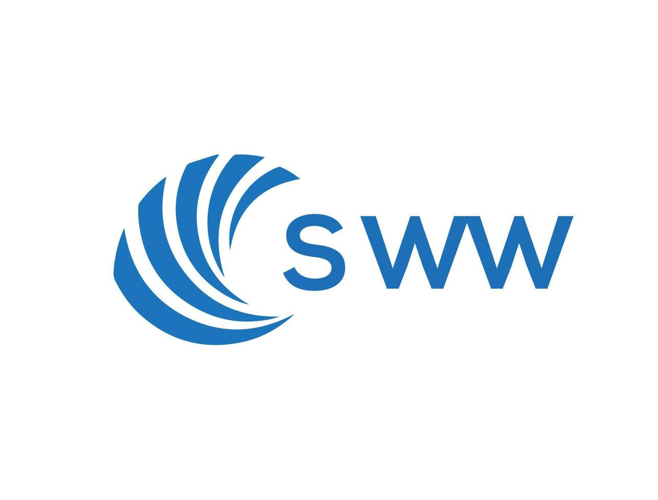 SWW letter logo design on white background. SWW creative circle letter ...