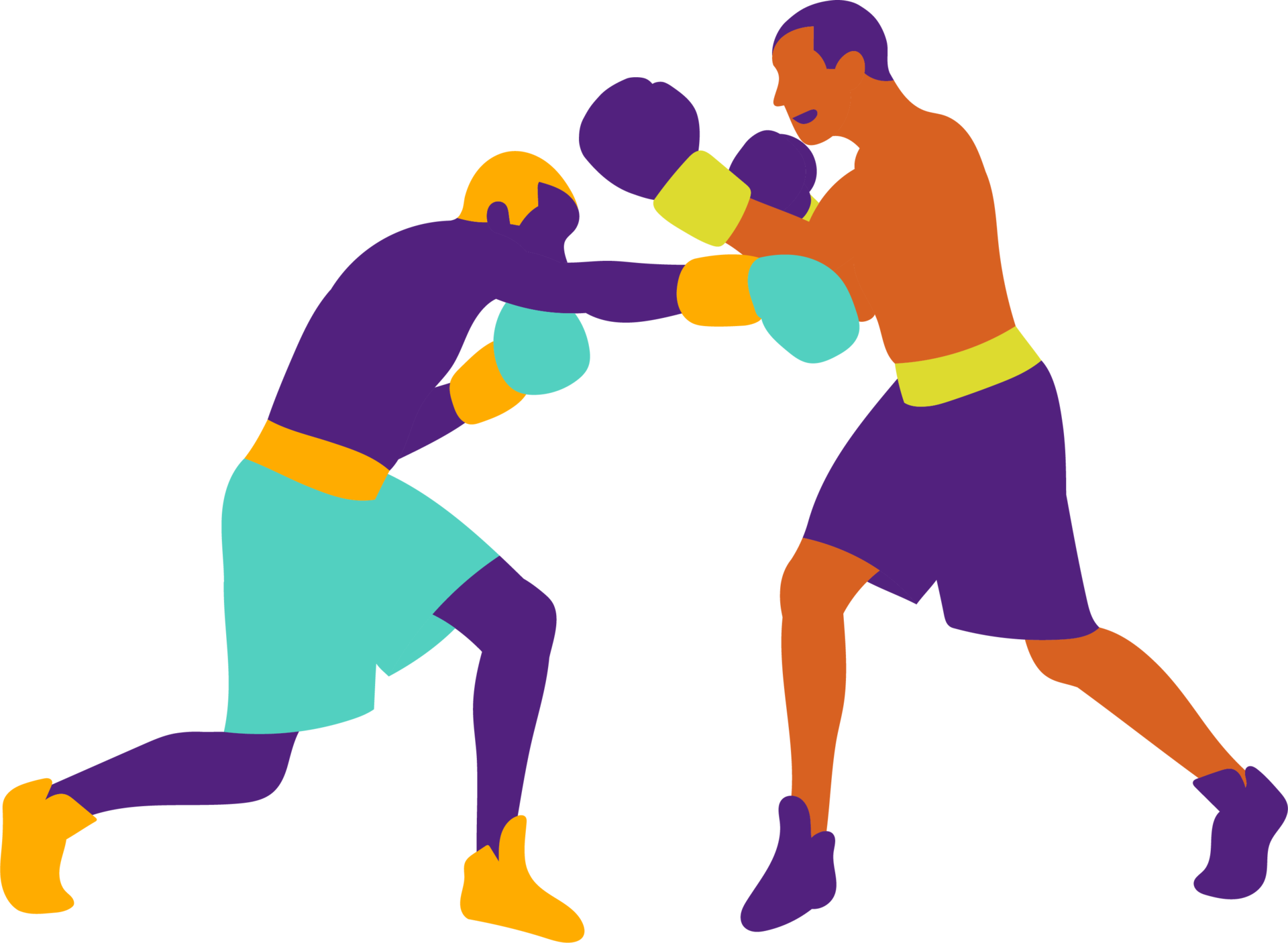 Muscular boxers fighting on boxing ring. 19908148 PNG