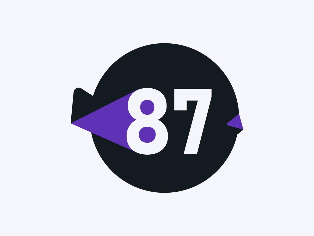 87 Number logo icon design vector image. Number logo icon design vector image 19922618 Vector ...