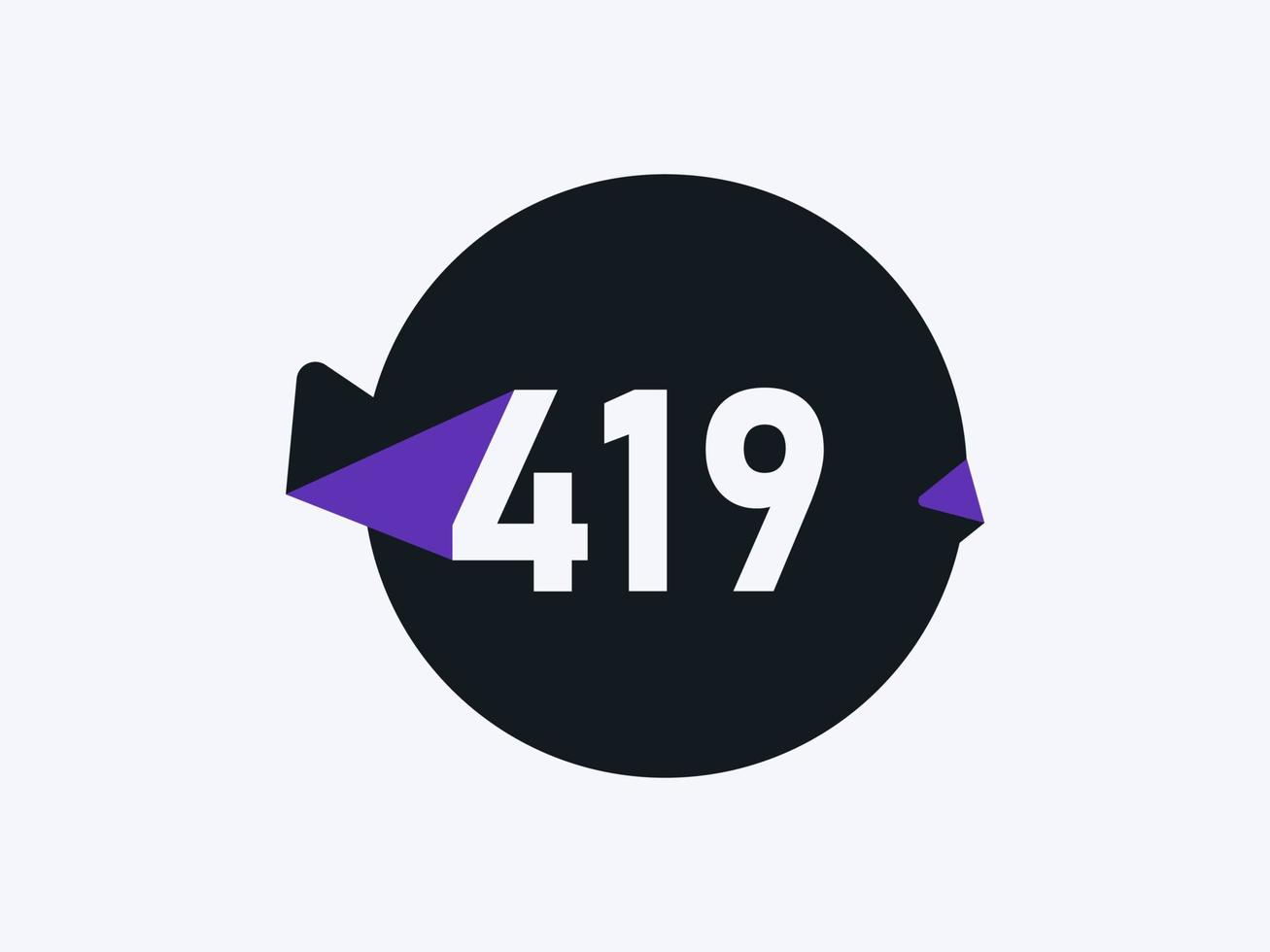 419 Number logo icon design vector image. Number logo icon design ...